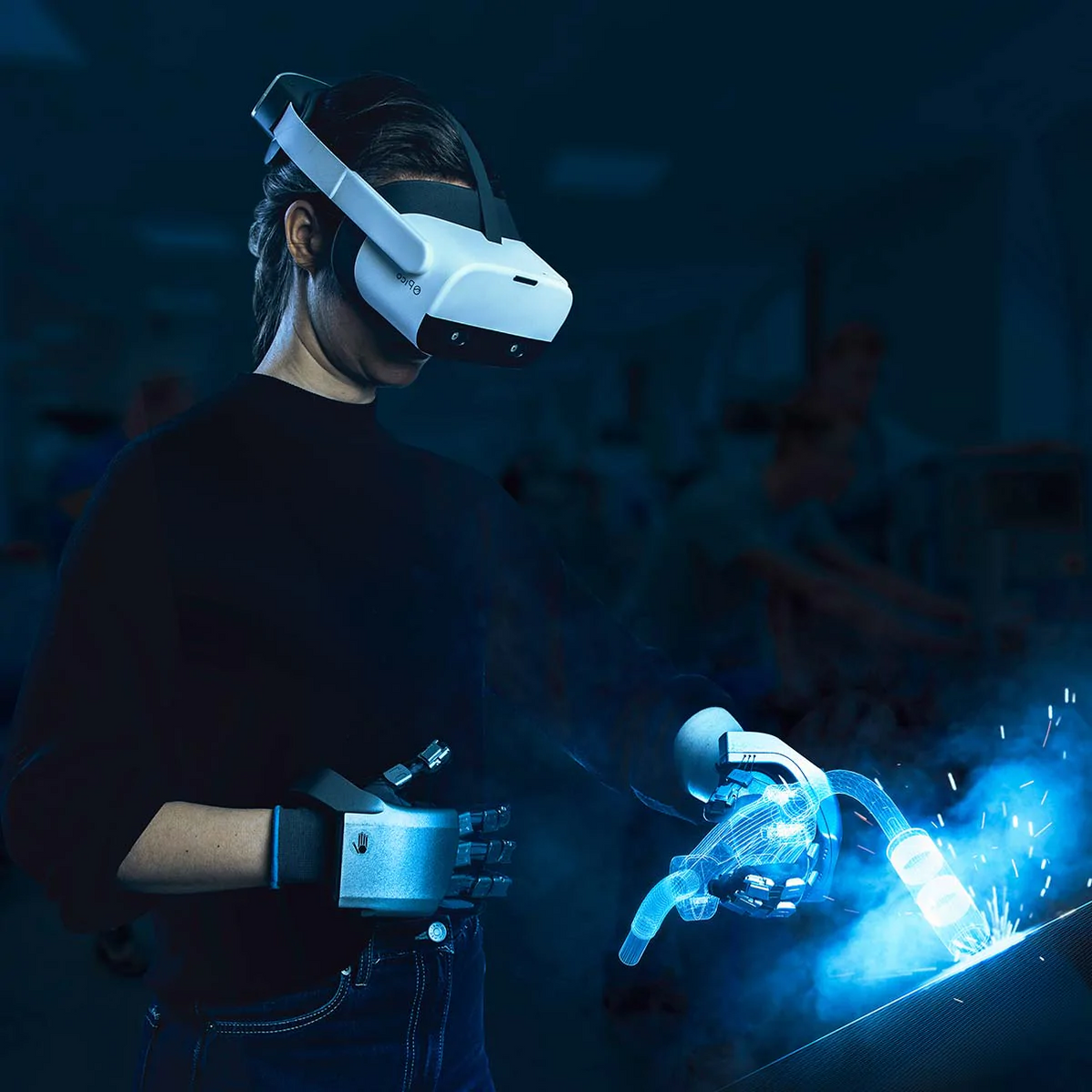 SenseGlove Nova Blue | Haptic Virtual Reality Gloves | Knoxlabs